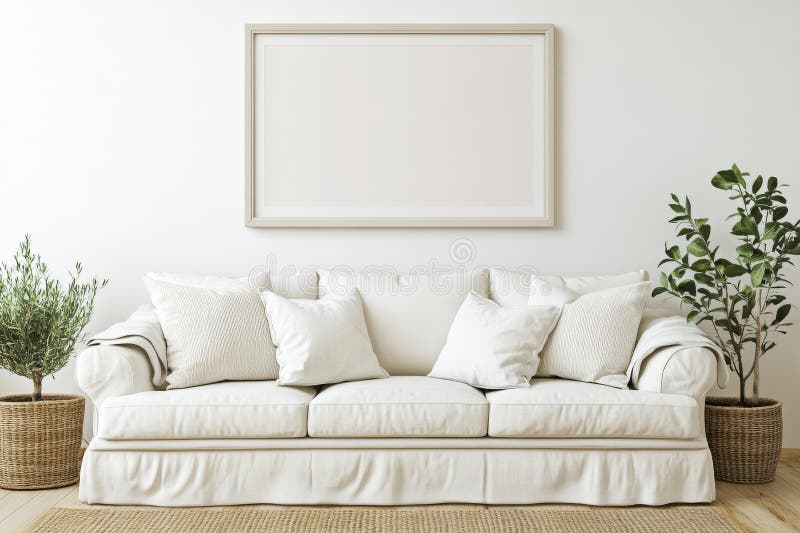 A Scandinavian-inspired Mock-up Frame on a Living Room Wall Stock Image ...