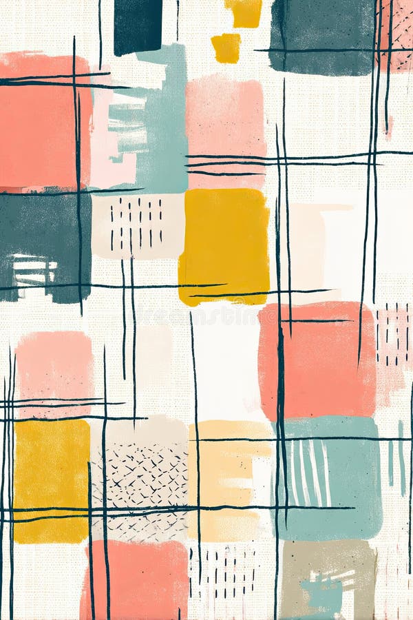 Scandinavian Inspired Print Design Featuring Colorful Squares and ...