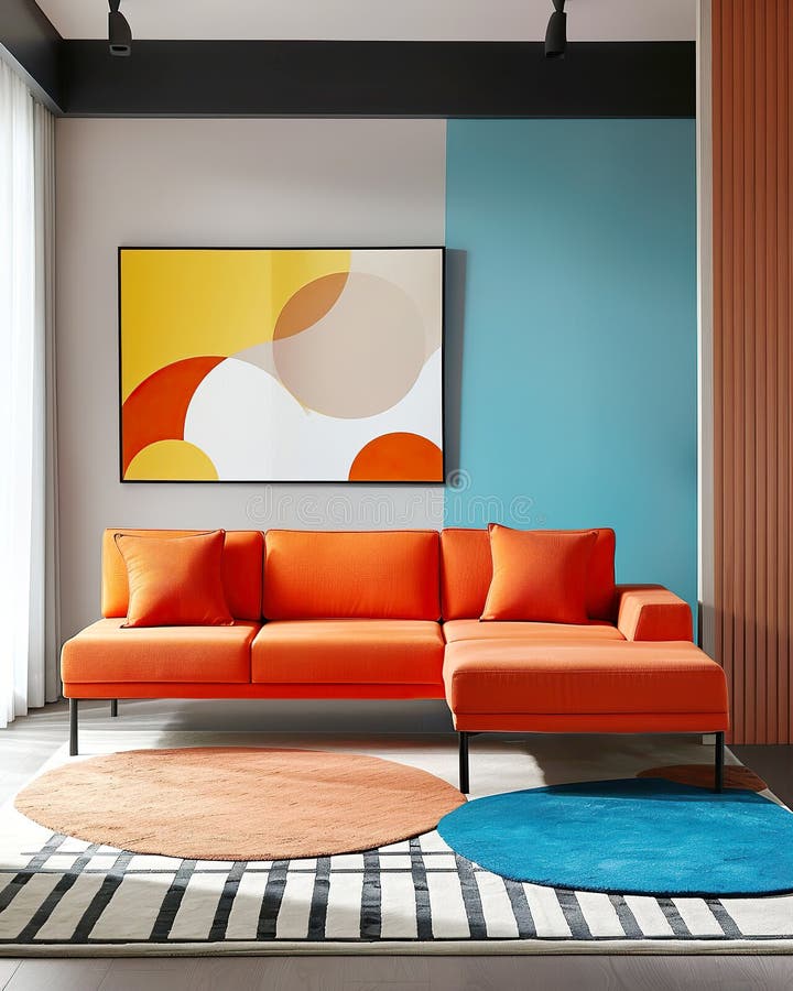 Scandinavian Interior Design of Modern Living Room. AI Stock ...