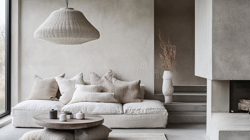 Scandinavian Interiors with Soft Textures and Lighting. Stock Image ...