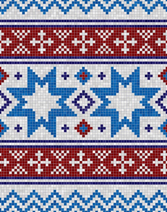 Scandinavian Mosaic Vector Pattern 38 Stock Vector - Illustration of ...