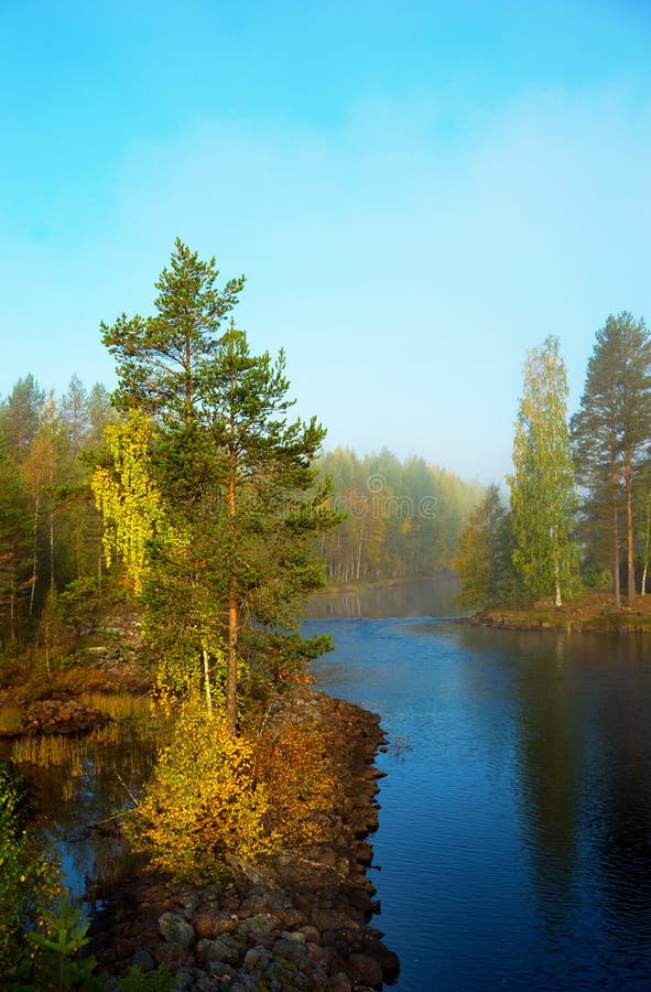 Scandinavian river stock image. Image of landscape, tree - 46857949