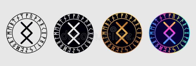 Scandinavian rune Inguz stock vector. Illustration of runestone - 362885721