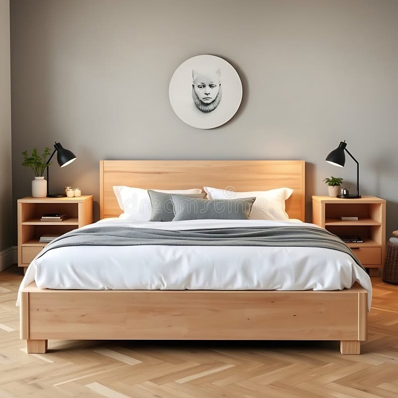 A Scandinavian Style Bed Frame with Built in Side Tables and Storage ...