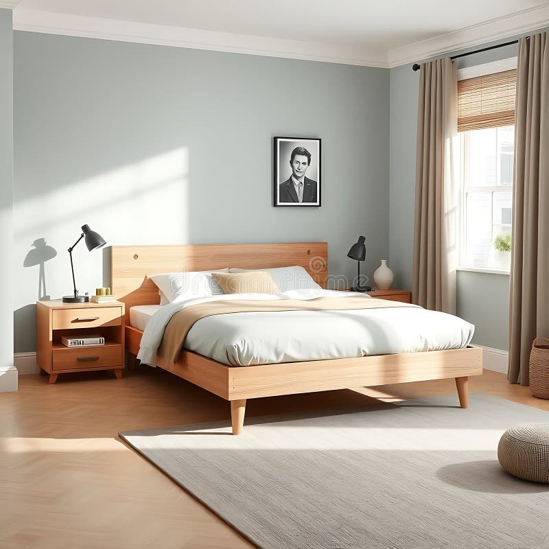 A Scandinavian Style Bed Frame with Built in Side Tables and Storage ...