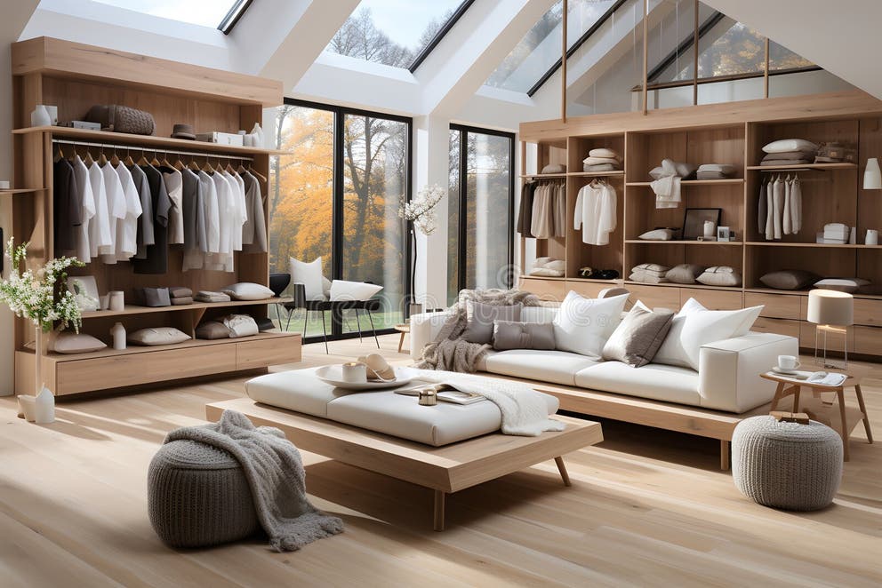 Scandinavian Style Interior Design of Modern Dressing Room. Ia ...