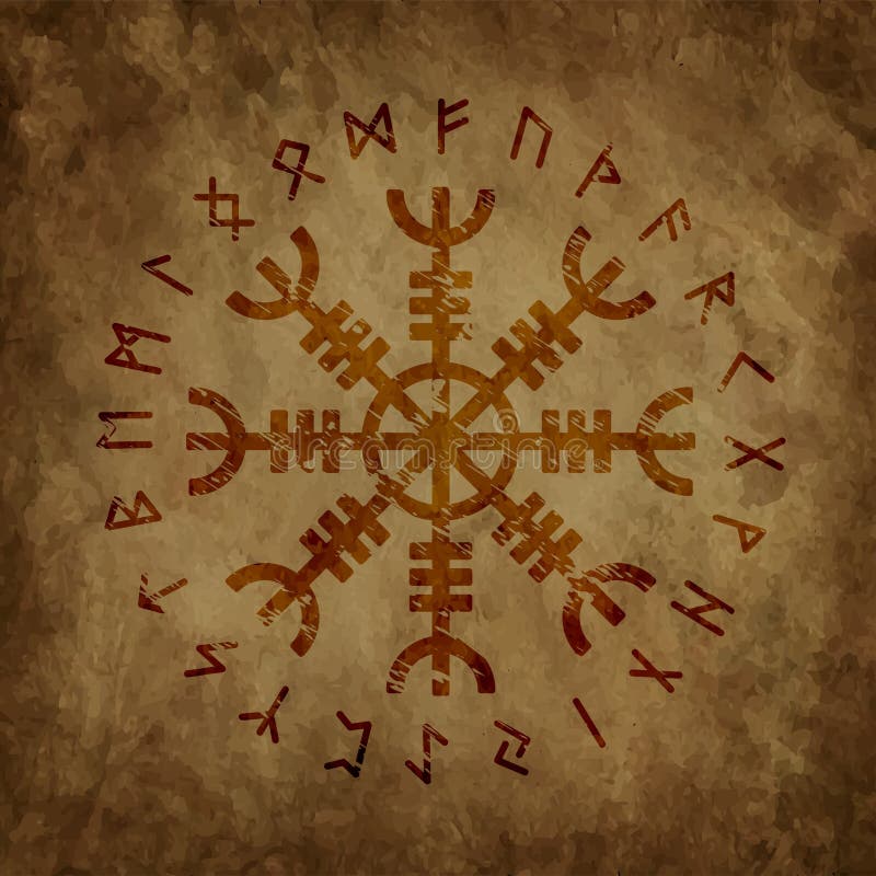 Scandinavian Symbol on Old Surface Stock Illustration - Illustration of ...