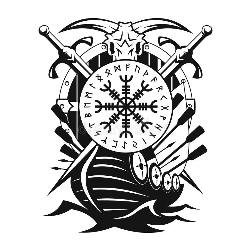 Scandinavian viking symbol stock illustration. Illustration of element ...
