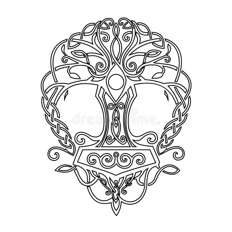 Scandinavian Viking Symbol Tree of Life Stock Illustration ...