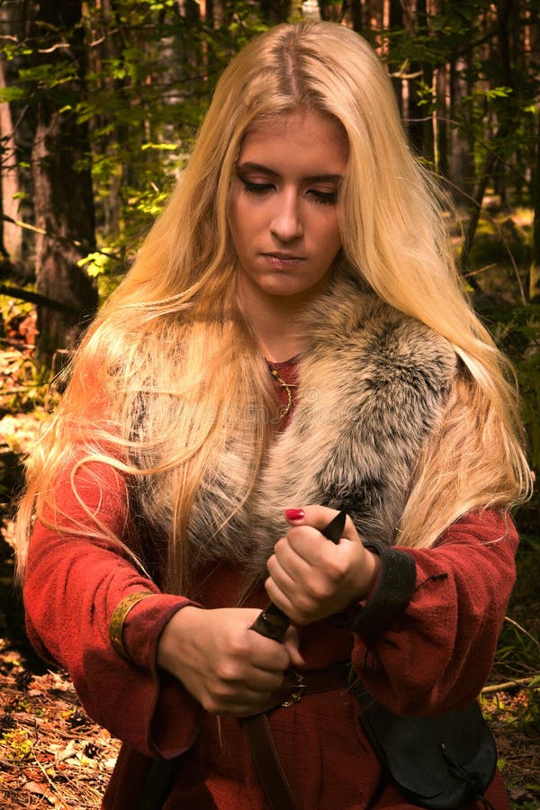 Scandinavian Witch Pythoness Cooking Potion Stock Image - Image of ...