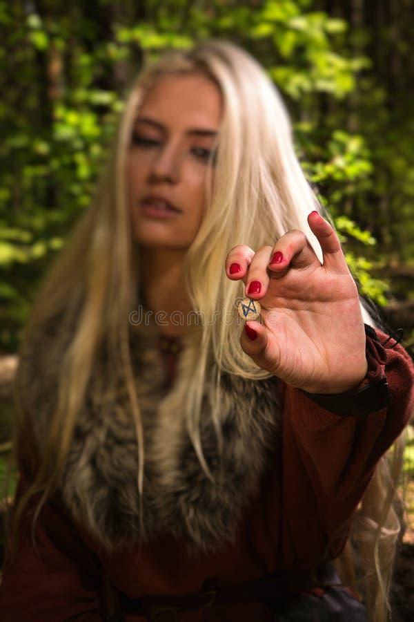 Scandinavian Witch Pythoness Cooking Potion Stock Image - Image of ...