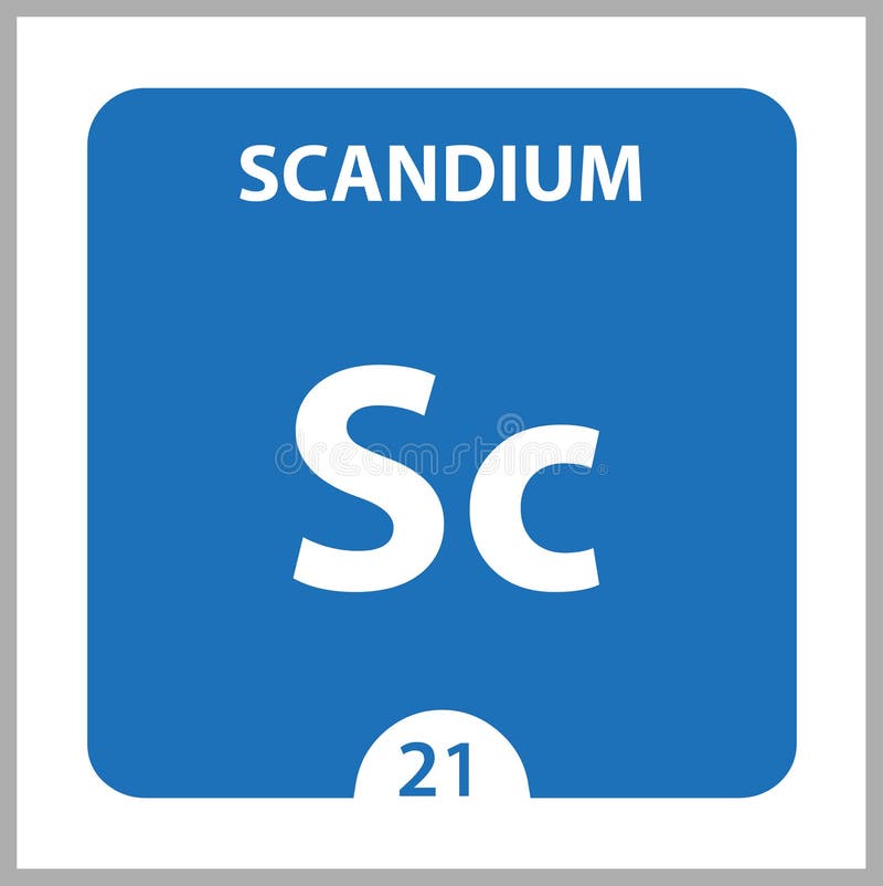 Scandium Sc Chemical Element. Scandium Sign with Atomic Number ...