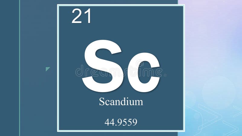 Scandium Chemical Element Symbol on Blue Solid and Gradient Background Stock Illustration ...