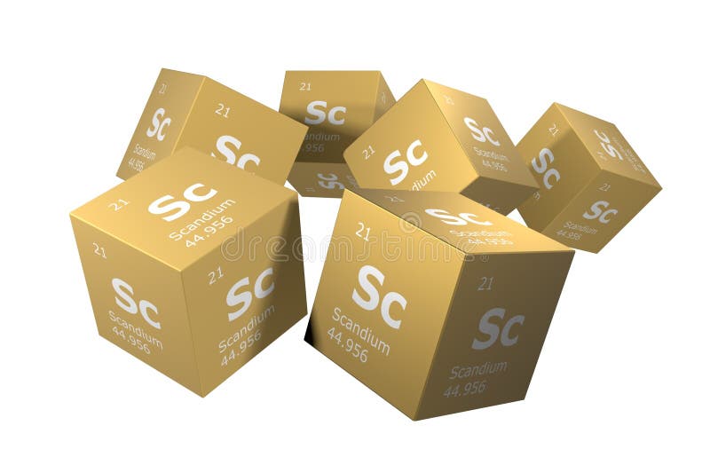 Scandium, 3D Rendering of Symbols of the Elements of the Periodic Table ...