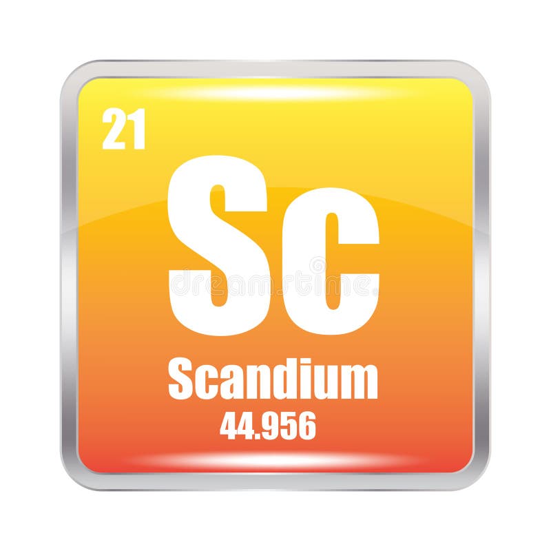 Scandium Element Icon. Sc Atomic Symbol. Atomic Number 21. Atomic Mass ...