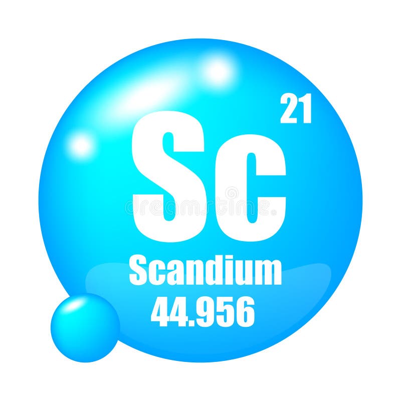 Scandium Element Symbol. Sc Abbreviation. Atomic Number 21. Atomic Mass ...