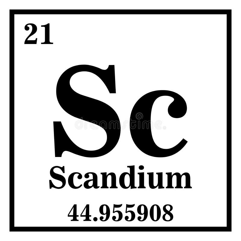 Scandium Symbol From Periodic Table Stock Illustration - Illustration ...
