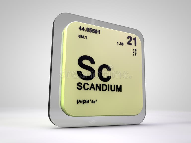 Scandium - Sc - Chemical Element Periodic Table Stock Illustration ...
