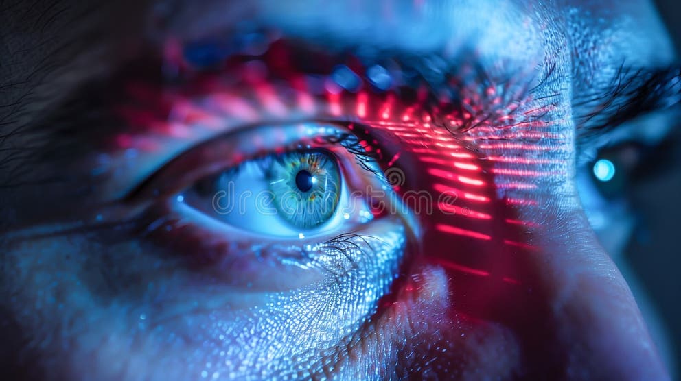 Scanned Human Eye with Light Patterns, AI Generated Stock Illustration ...