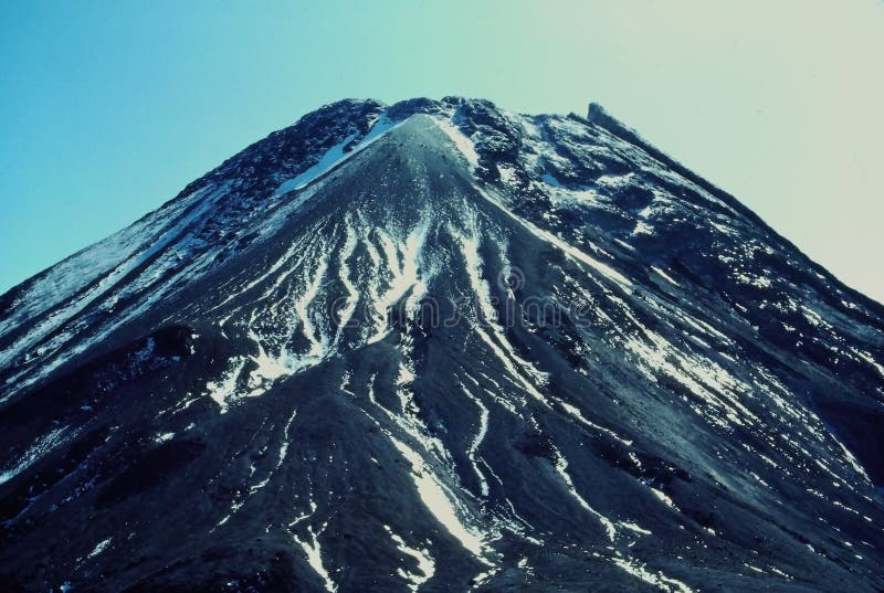Mount Taranaki Egmont Volcanic Peak with Snow Stock Image - Image of ...