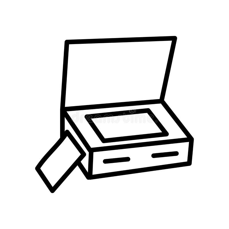 Scanner with Cover Icon Vector Isolated on White Background, Scanner ...