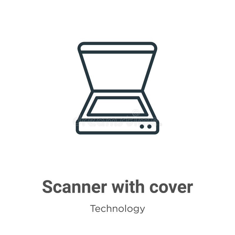 Scanner with Cover Icon Vector Isolated on White Background, Scanner ...
