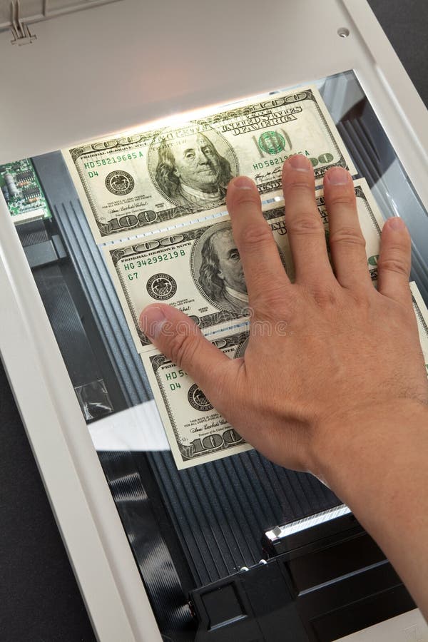 Scanner and dollar stock image. Image of dollar, computer - 15524977