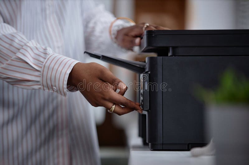 Scanner Equipment and Office Worker Making Copies Stock Photo - Image ...