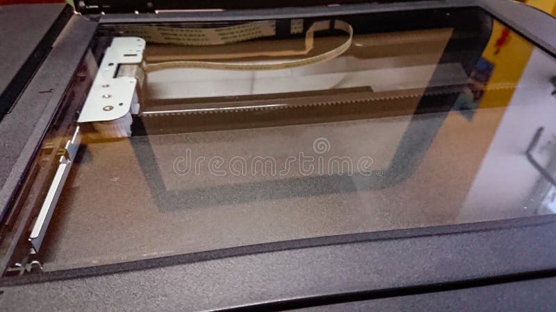Scanner Exposed Glass Surface Ready for Scan Stock Photo - Image of ...