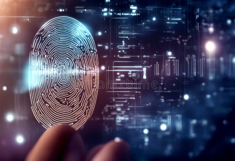 Scanner Futuristic Digital Programs Scanning Cyber Concept Fingerprint ...
