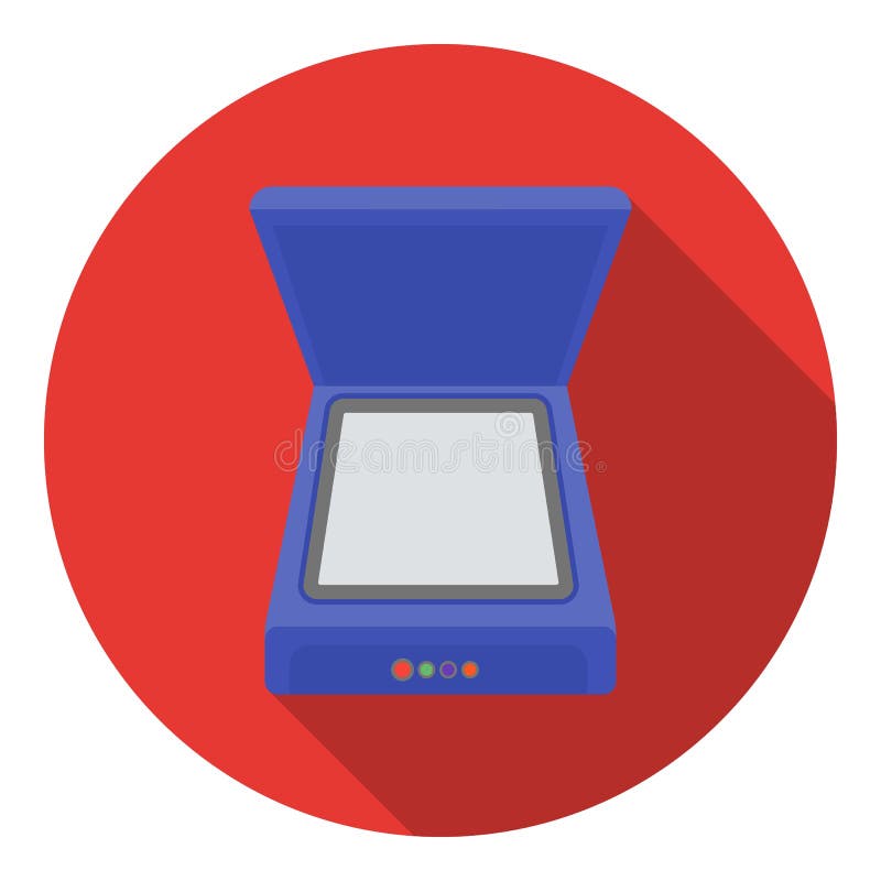 Scanner Icon in Flat Style on White Background. Typography Symbol Stock ...