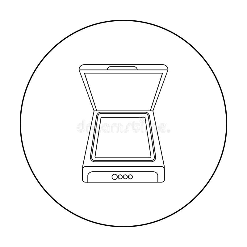Scanner Icon in Outline Style Isolated on White Background. Typography ...