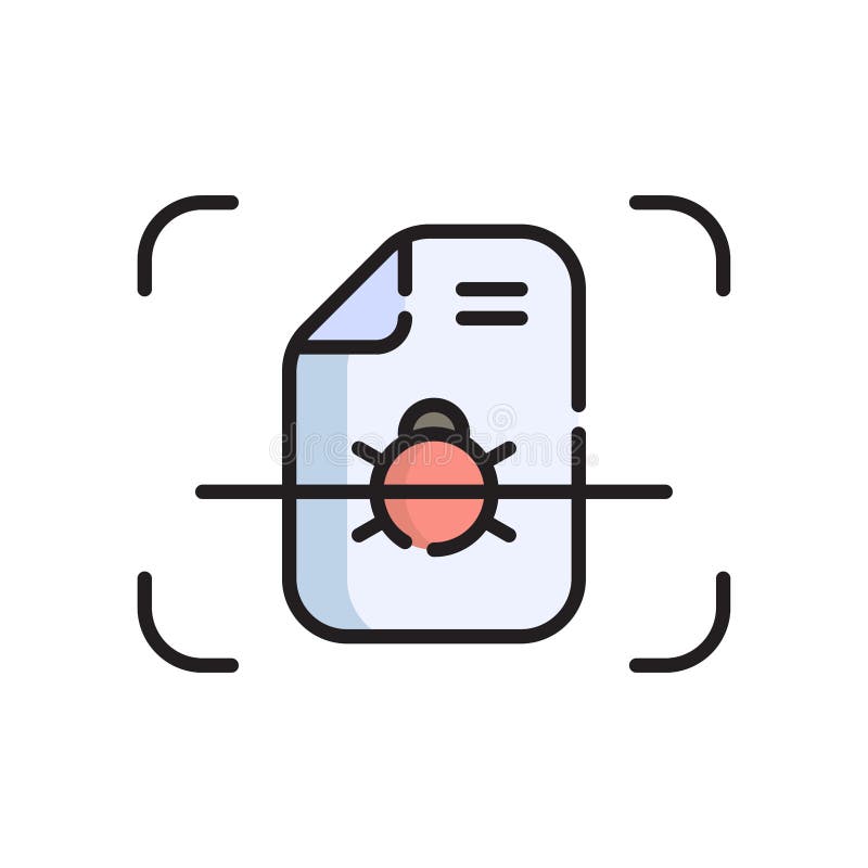 Scanner Icon Vector Illustration. Flat Outline Cartoon. Cyber Security ...