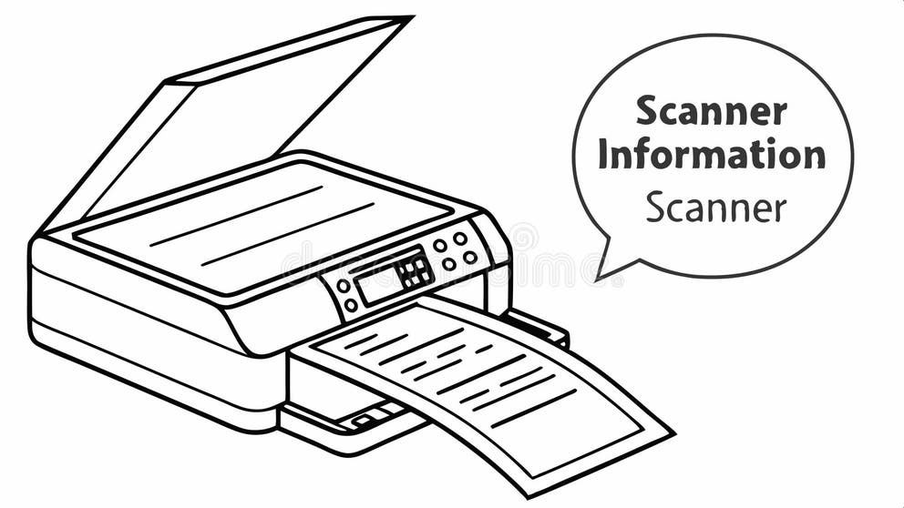 Scanner Information Icon, Document Scanning Details Symbol Vector ...