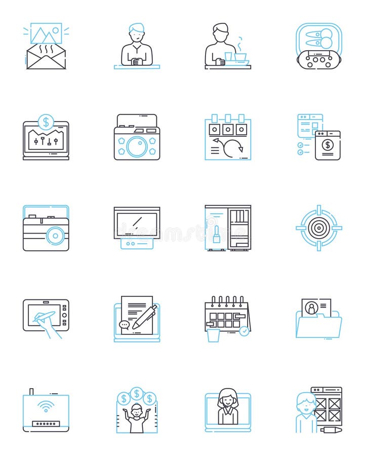 Scanner Linear Icons Set. Digitalize, OCR, Sheet-fed, Flatbed, Portable ...
