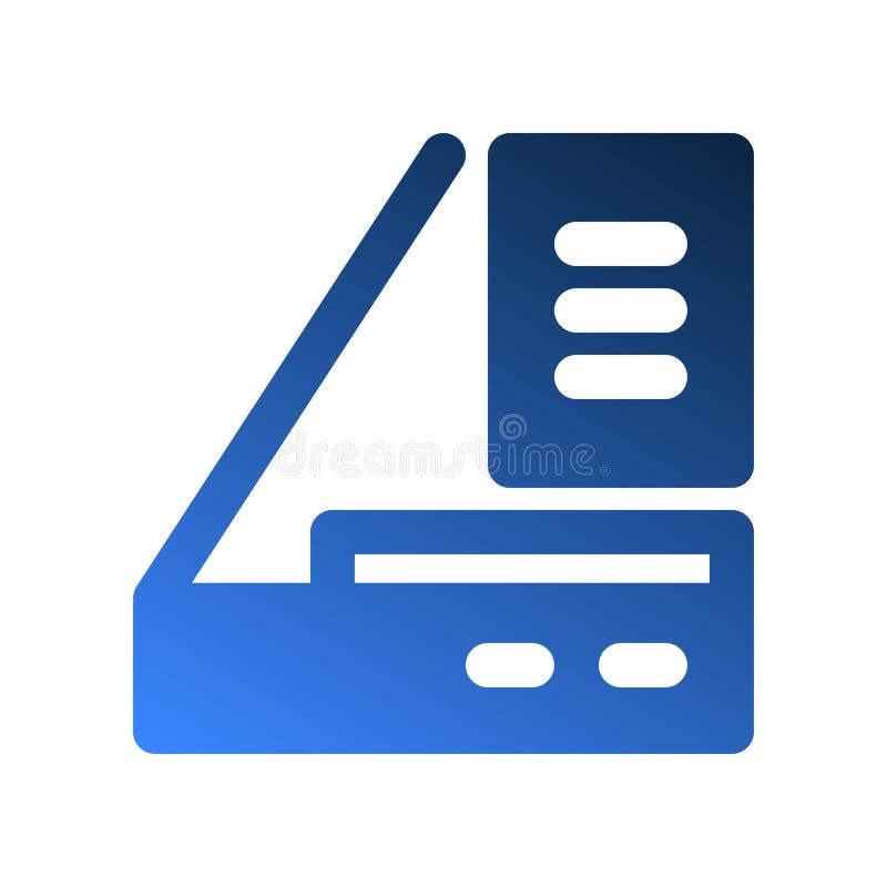 Scanner Machine Gradient Fill Icons. Office Symbols for Use in ...