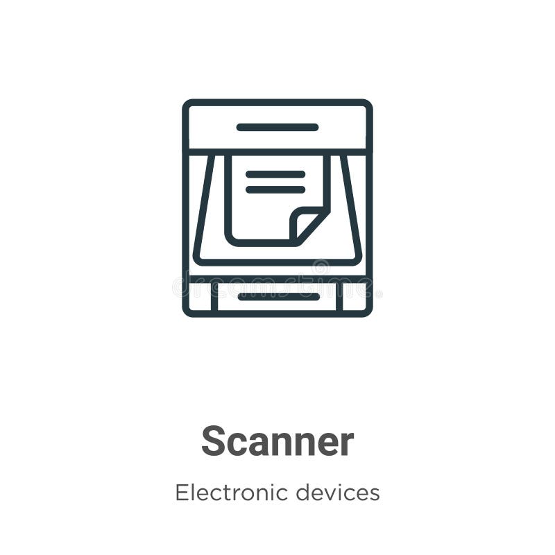 Barcode Scanner Outline Vector Icon. Thin Line Black Barcode Scanner ...