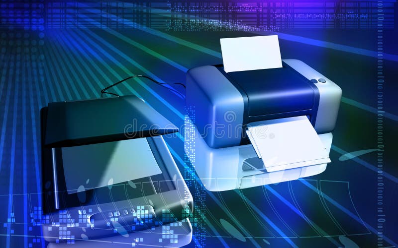 Scanner and printer stock illustration. Illustration of backdrops - 7746909