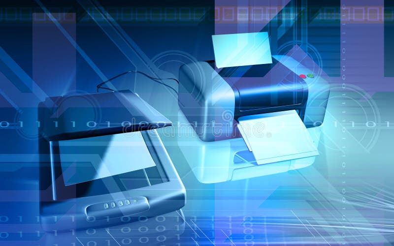 Scanner and printer stock illustration. Illustration of peripheral ...
