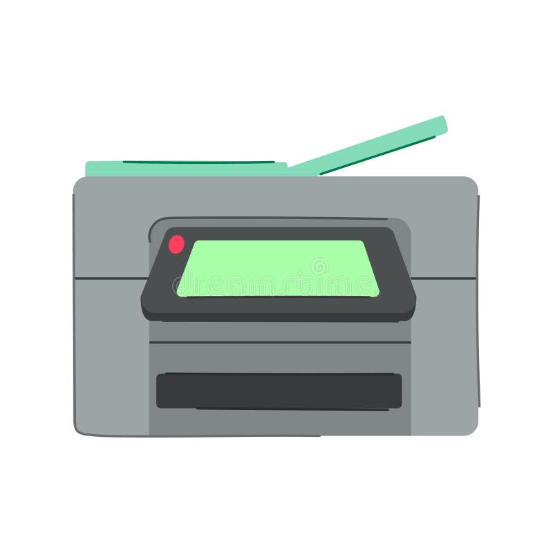 Scanner Printer Paper Cartoon Vector Illustration Stock Vector ...