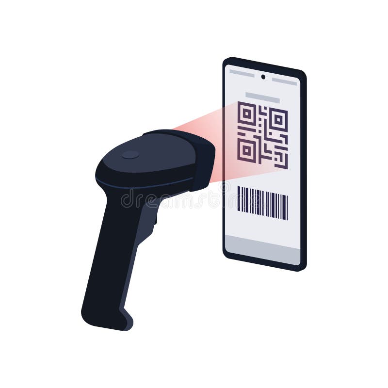Scanner Recognizing a QR Code Stock Vector - Illustration of code, scan ...