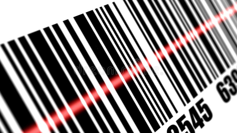 Barcode Scanner and Label Close-up. Stock Image - Image of hand, number ...