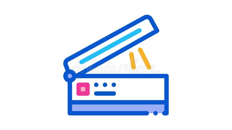 Scanner for Work Icon Animation Stock Footage - Video of printing, book ...