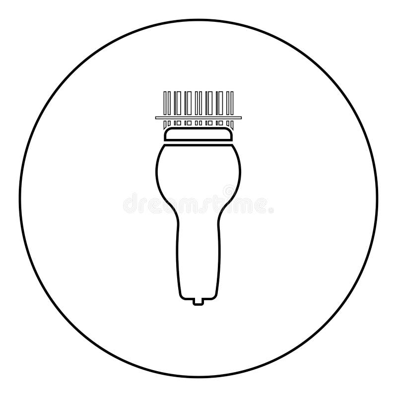 Scanning Barcode with Hand Scanner Icon in Circle Round Outline Black ...