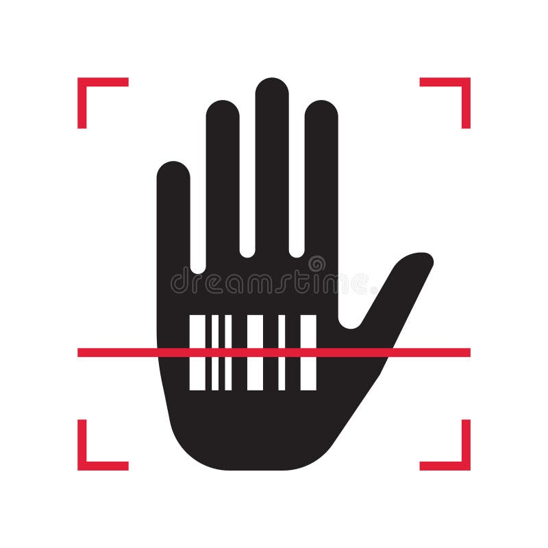 Scanning the Barcode of a Person Located on the Hand. Biometric Sign ...