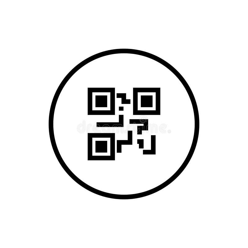 Scanning Black Round Simple Qr Code Stock Vector - Illustration of code ...