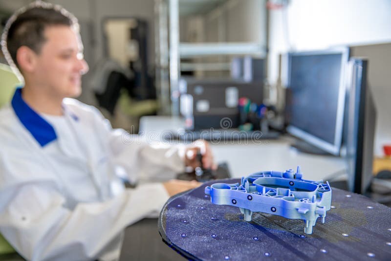 Scanning Components for Production, Using 3d Laser Scanner Stock Image ...
