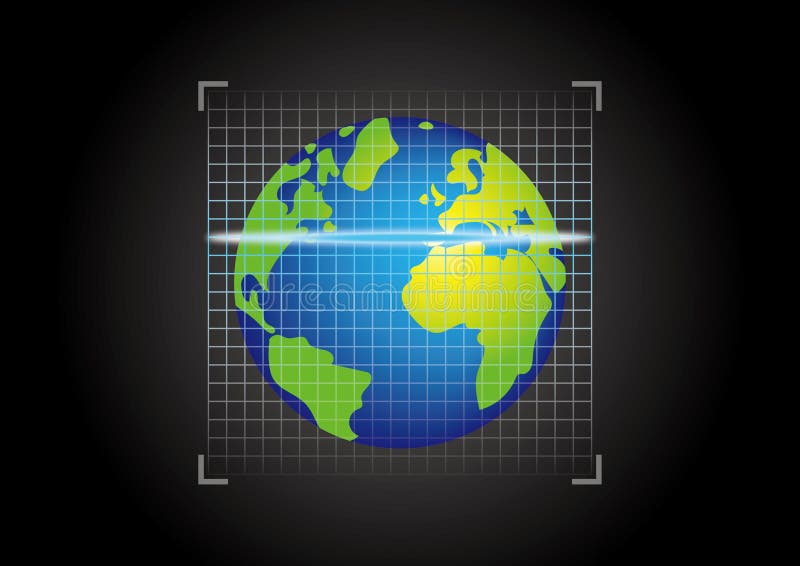 Scanning the earth stock illustration. Illustration of checking - 77256926