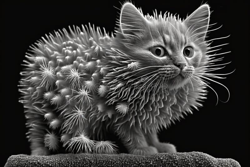 A Scanning Electron Micrograph of Cat, Created with Generative AI ...