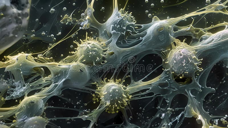 Scanning Electron Micrograph of Natural Killer Cells Engaging with ...